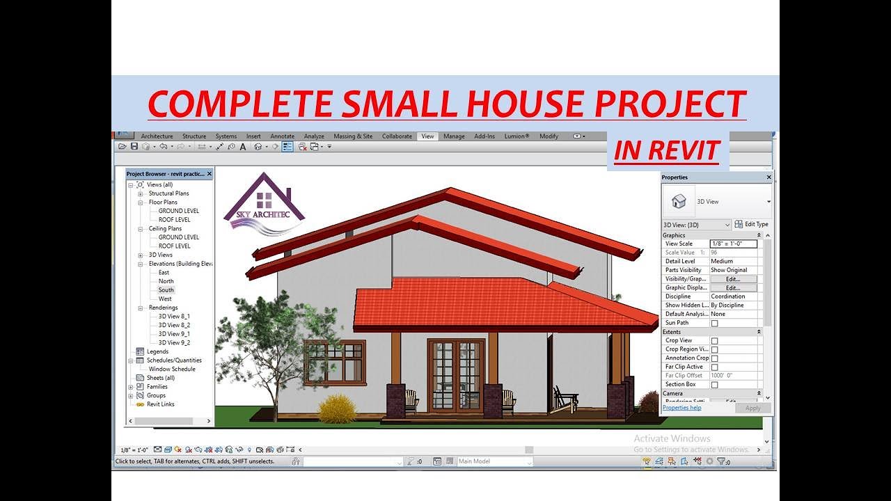 How to Making a simple 3D house plan in Revit| 15 Minutes - YouTube