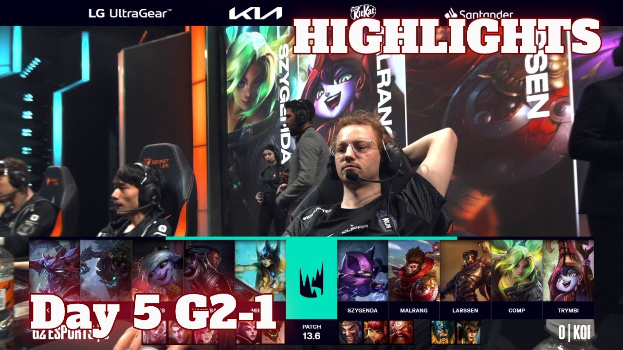 G2 vs KOI - Game 1 Highlights | Day 5 LEC Spring 2023 Group Stage | G2 ...
