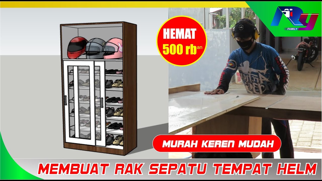 DIY 15 MEMBUAT RAK SEPATU PINTU SLIDING | HOW TO MAKE A SHOE RACK - YouTube