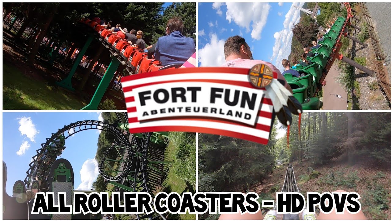Fort Fun Abenteuerland 2020 - All Roller Coasters - HD On-Ride POVs ...