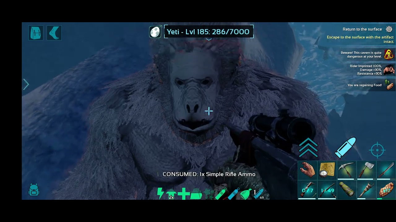 Ark Mobile | The Artifact of the strong | The yeti cave | - YouTube