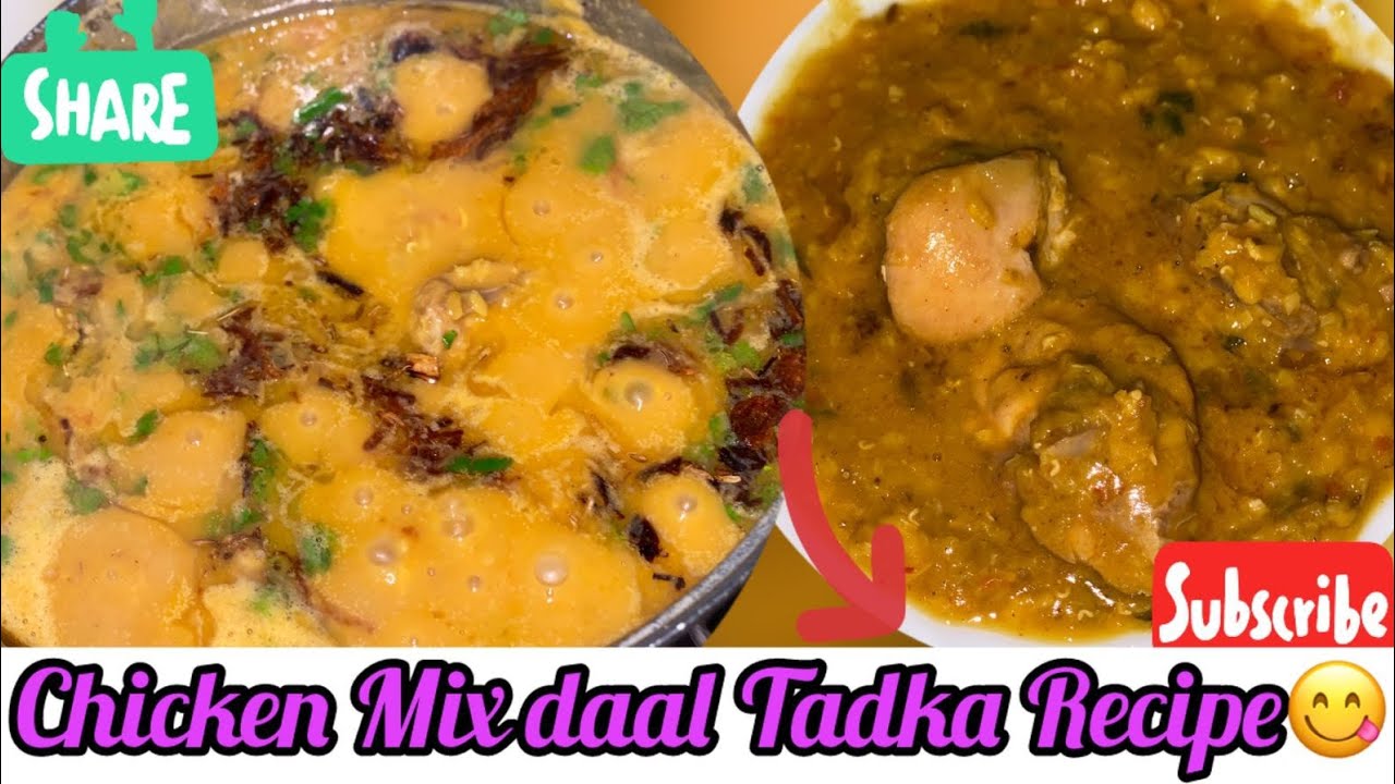 |Chicken Mix Daal Tadka Recipe😋|Cooking with Saima|Hotel Style recipe ...