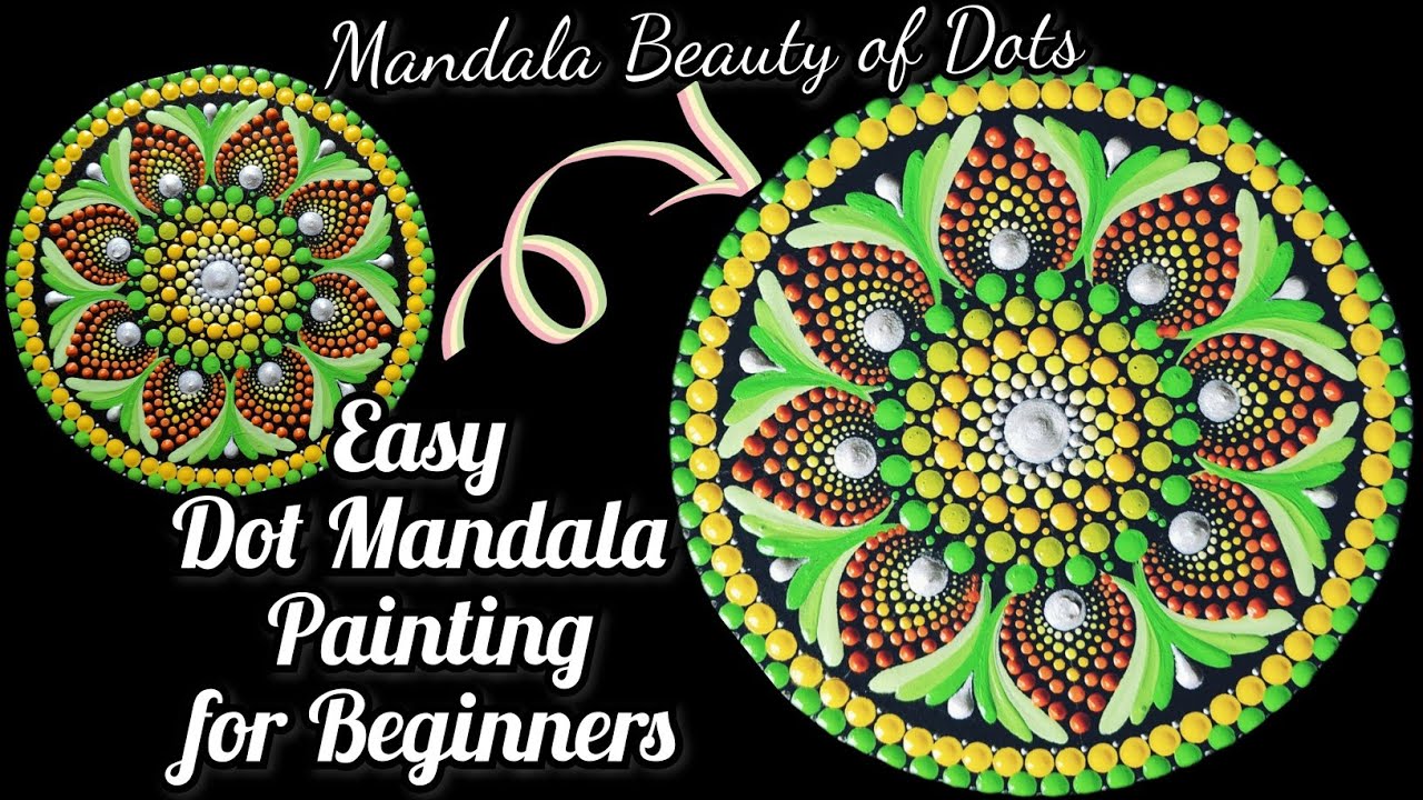 Easy dot mandala painting tutorial for beginners.Real time edited video ...