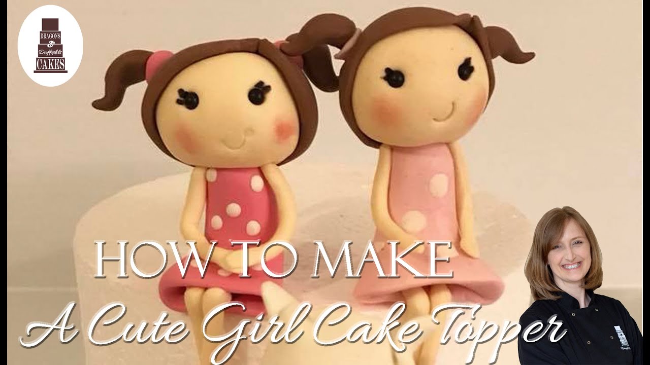 How to make a Cute Girl Cake Topper - YouTube