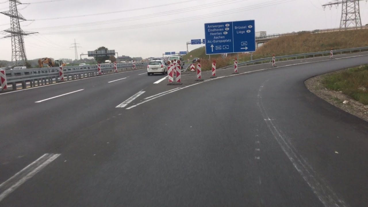Autobahn A4/A44/A544 AK Aachen 21:10:2016 - YouTube