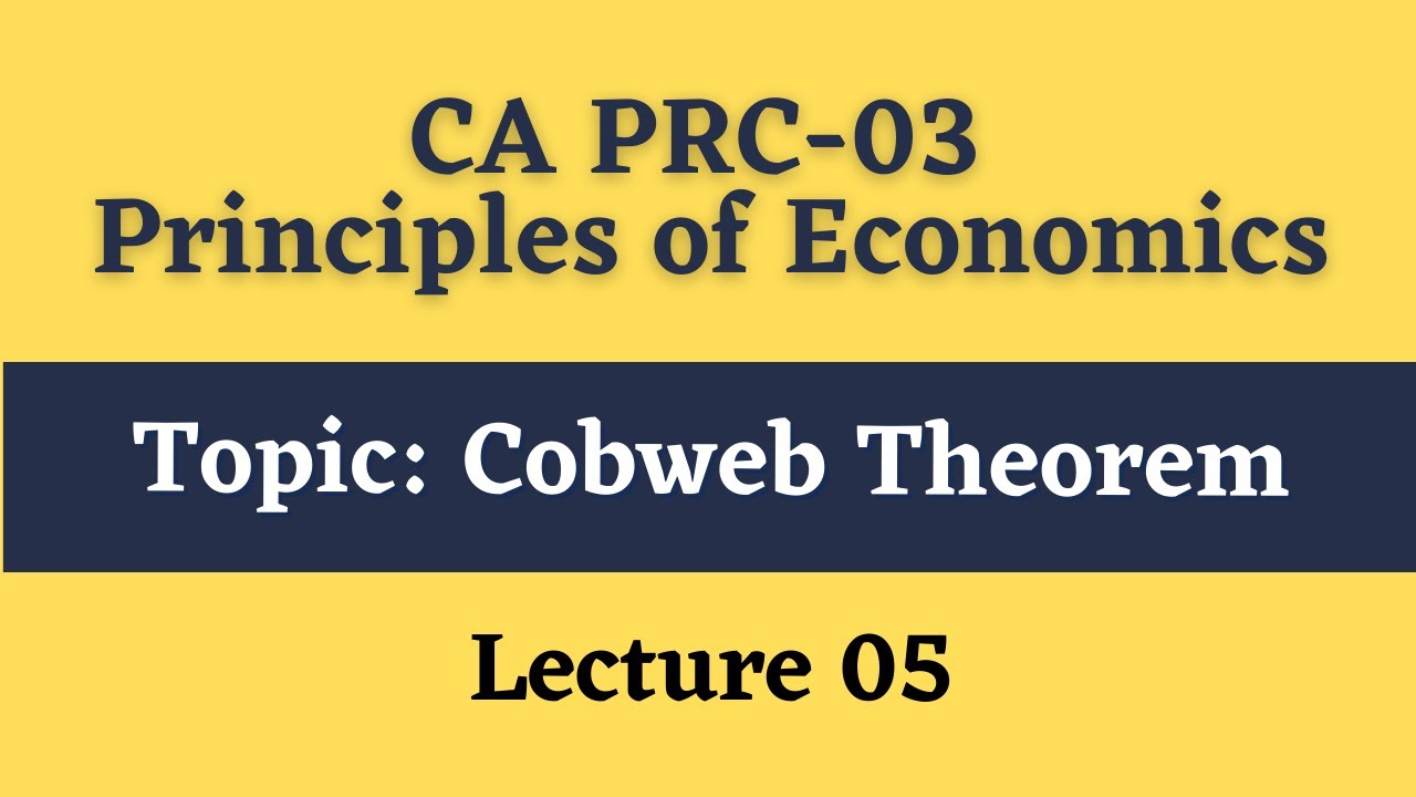 CA PRC-03 Economics | Lecture 05 | Chapter #2 | Cobweb Theorem ...