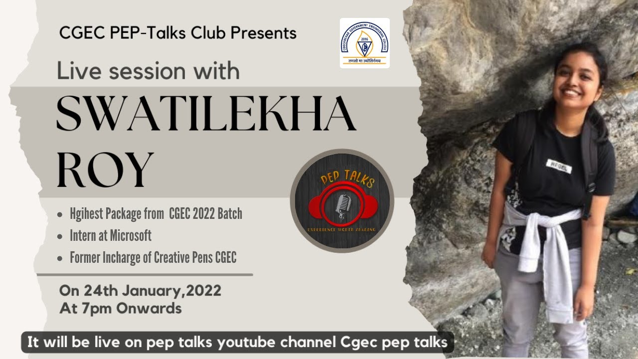 An Interaction Session with Swatilekha Roy || CGEC PEP-Talks Club ...