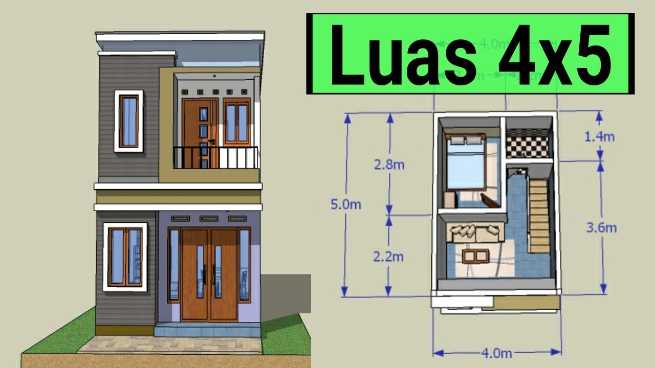 Desain Rumah 4x5 Meter - YouTube