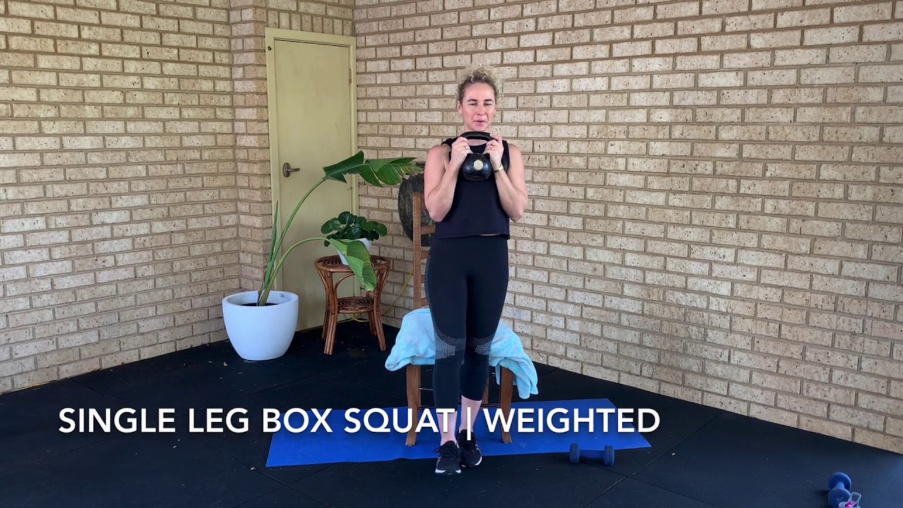 Single Leg Box Squat | Pistol Squat | Weighted - YouTube