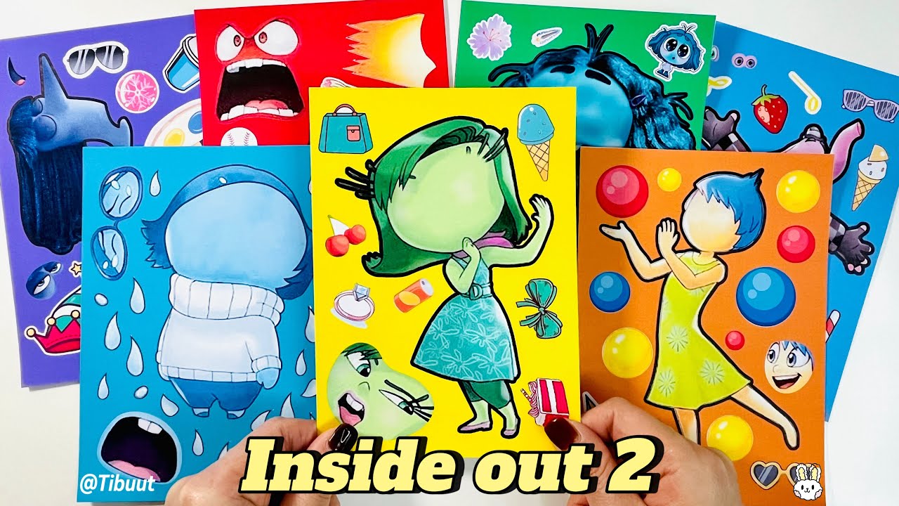 Insideout2 Sticker Book PaperDIY 🌈 Disgust Joy Anger Sadness 💫 인사이드아웃 ...