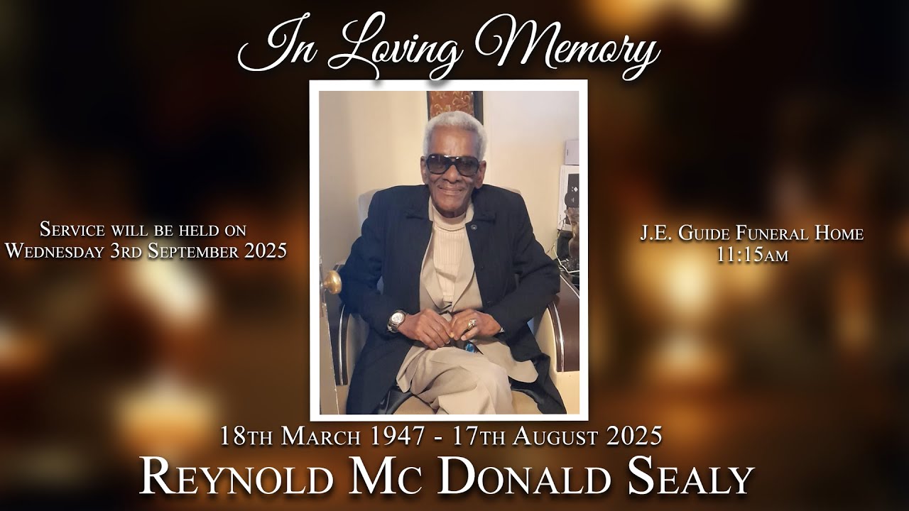 Celebrating The Life of Reynold Mc Donald Sealy - YouTube
