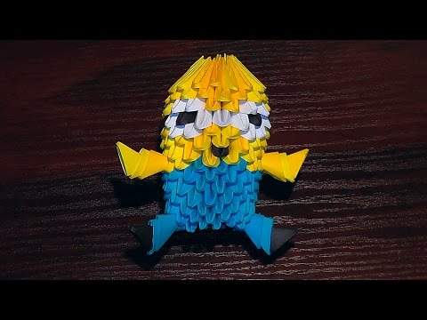 How to make a paper minion. 3D origami tutorial
