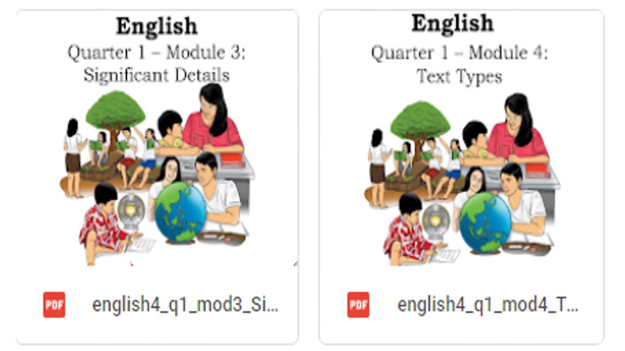 GRADE 4 QUARTER 1 MODULES SY 2021 2022 CLASSES ON SEPT 13 2021 - YouTube