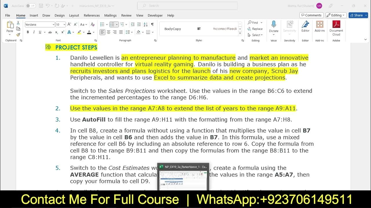 Excel Module 3 SAM Project A Scrub Jay Peripherals | Excel Module 3 SAM ...