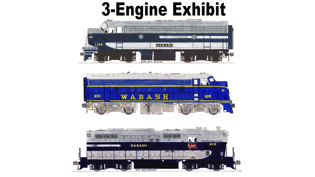 Wabash Railroad 3-Engine Exhibit #2 F7 1189 F7 695 & GP9 588. #Illinois ...