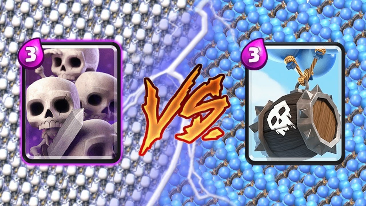 SKELETON ARMY Vs SKELETON BARREL - Clash Royale Battle - YouTube