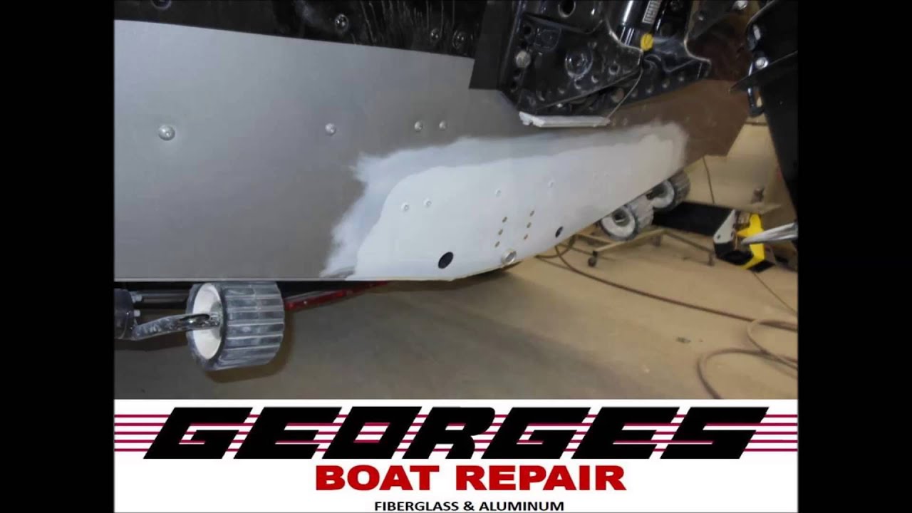 LUND BOAT ACCIDENT REPAIRED AT GEORGES REPAIR, BOAT REPAIR MN - YouTube