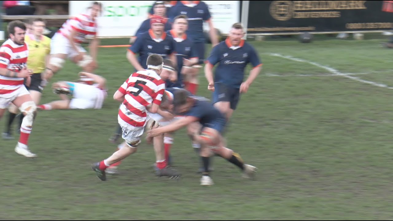 RHYS DAVIES BIG TACKLE ON ANDREW McCOLM - EDINBURGH v THE SOUTH - 23.3. ...