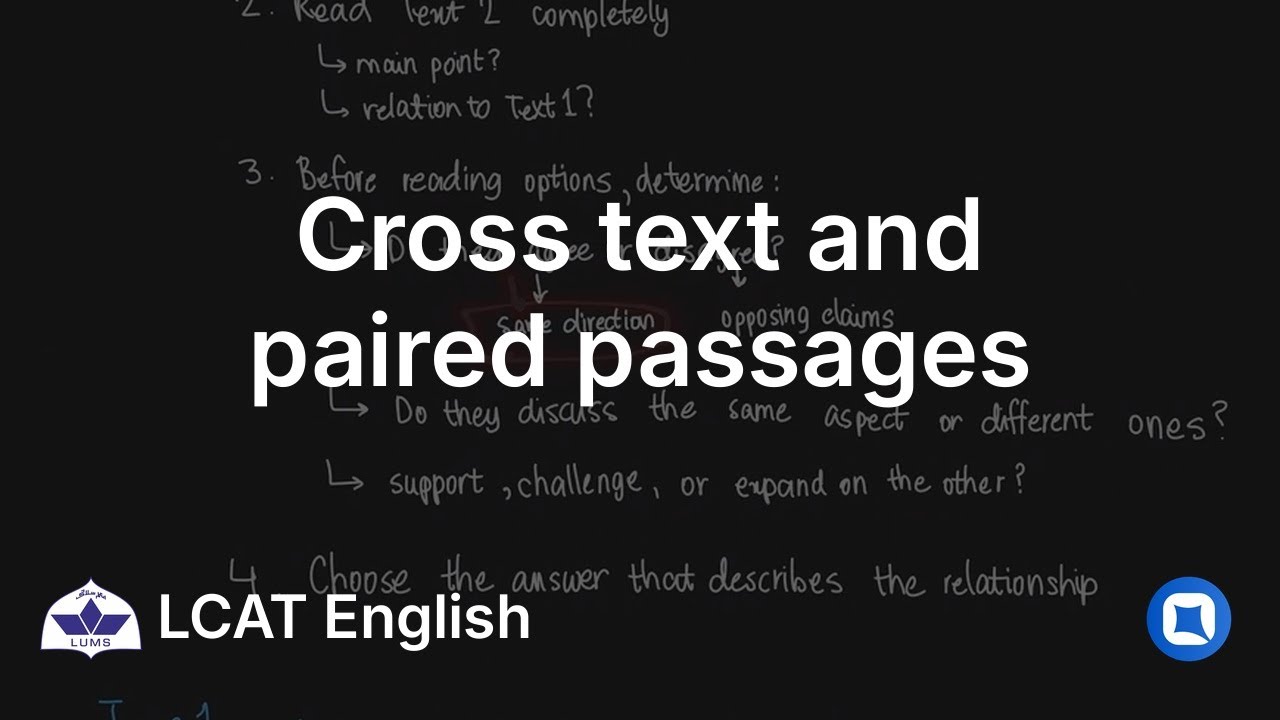 LUMS LCAT English | Cross-text and paired passages | Qallam - YouTube