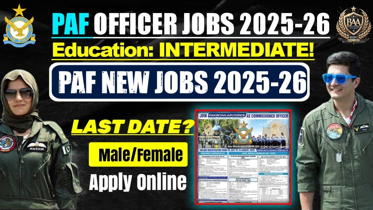 Pakistan Air Force NEW Jobs 2025 | PAF New Jobs 2025 | GDP , AD , AE ...