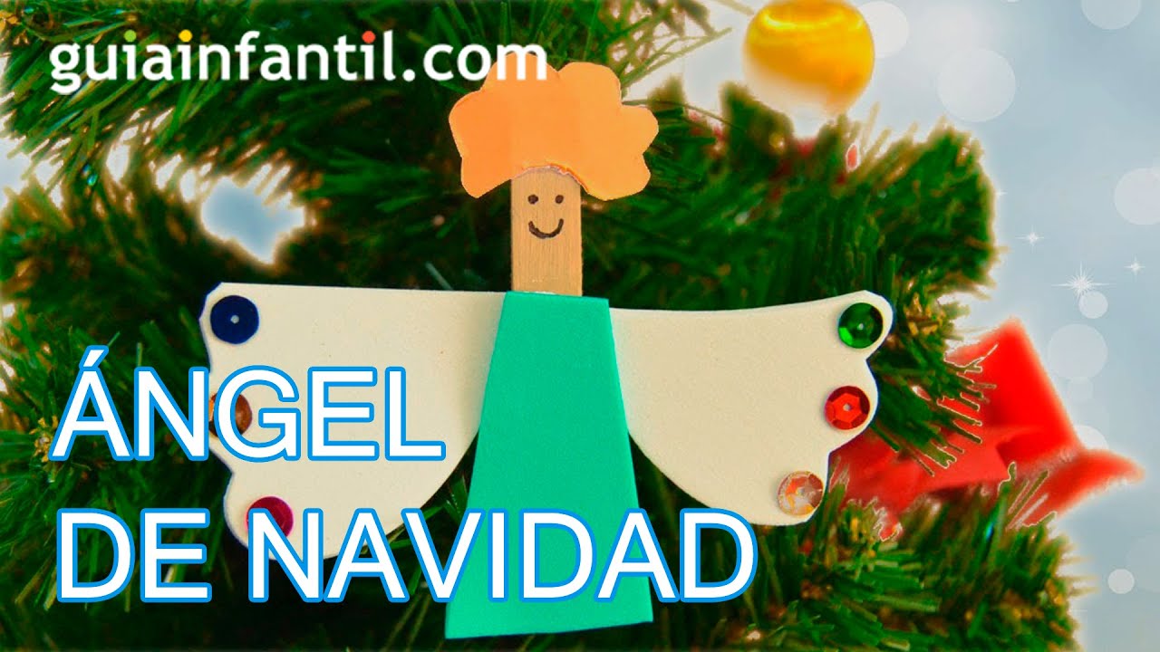 Manualidad de ángel en una pinza para decorar tu árbol de Navidad - YouTube