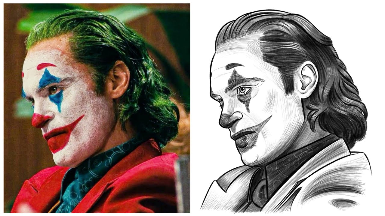 How to Draw the Joker in 3 Easy Steps - Drawing a Portrait from a Photo ...
