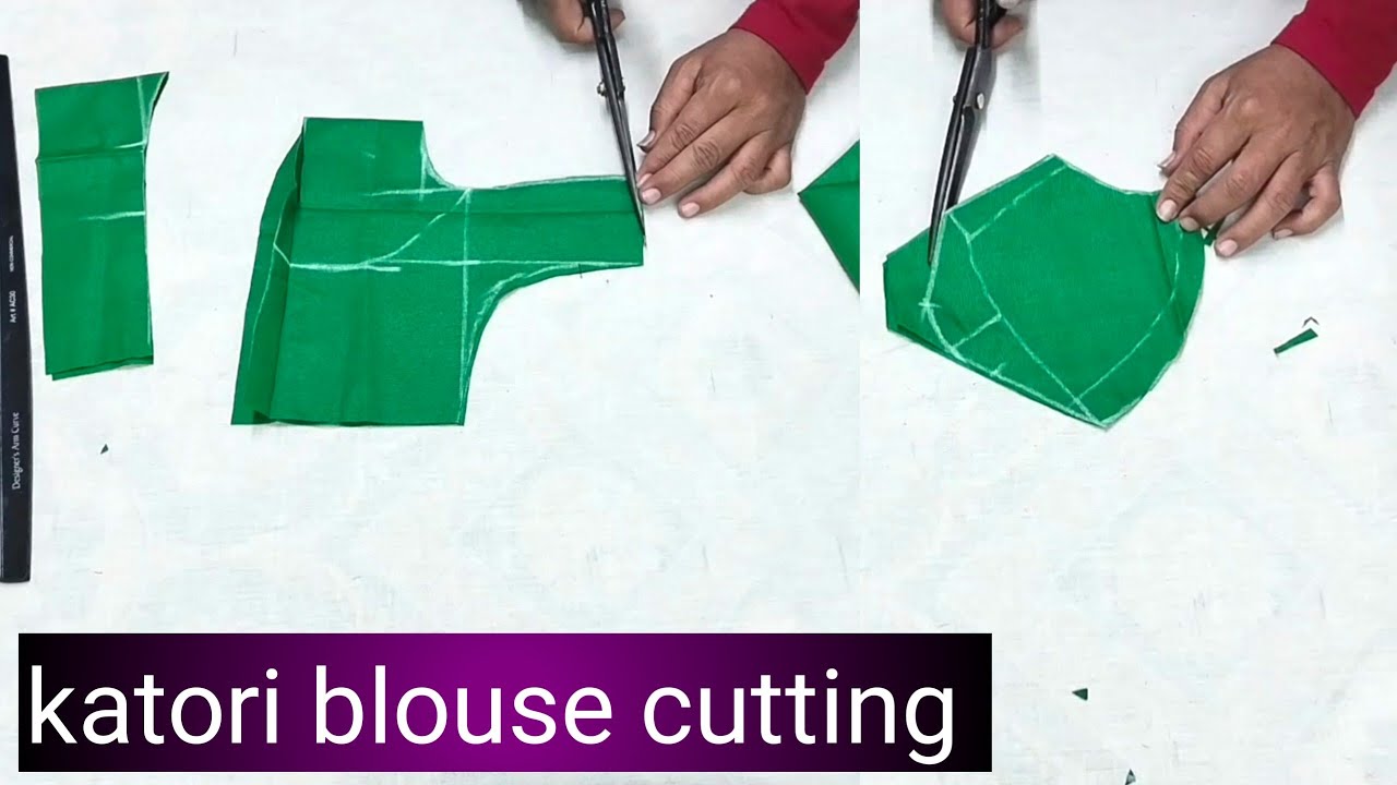 32 size katori blouse cutting/how to cut katori blouse - YouTube