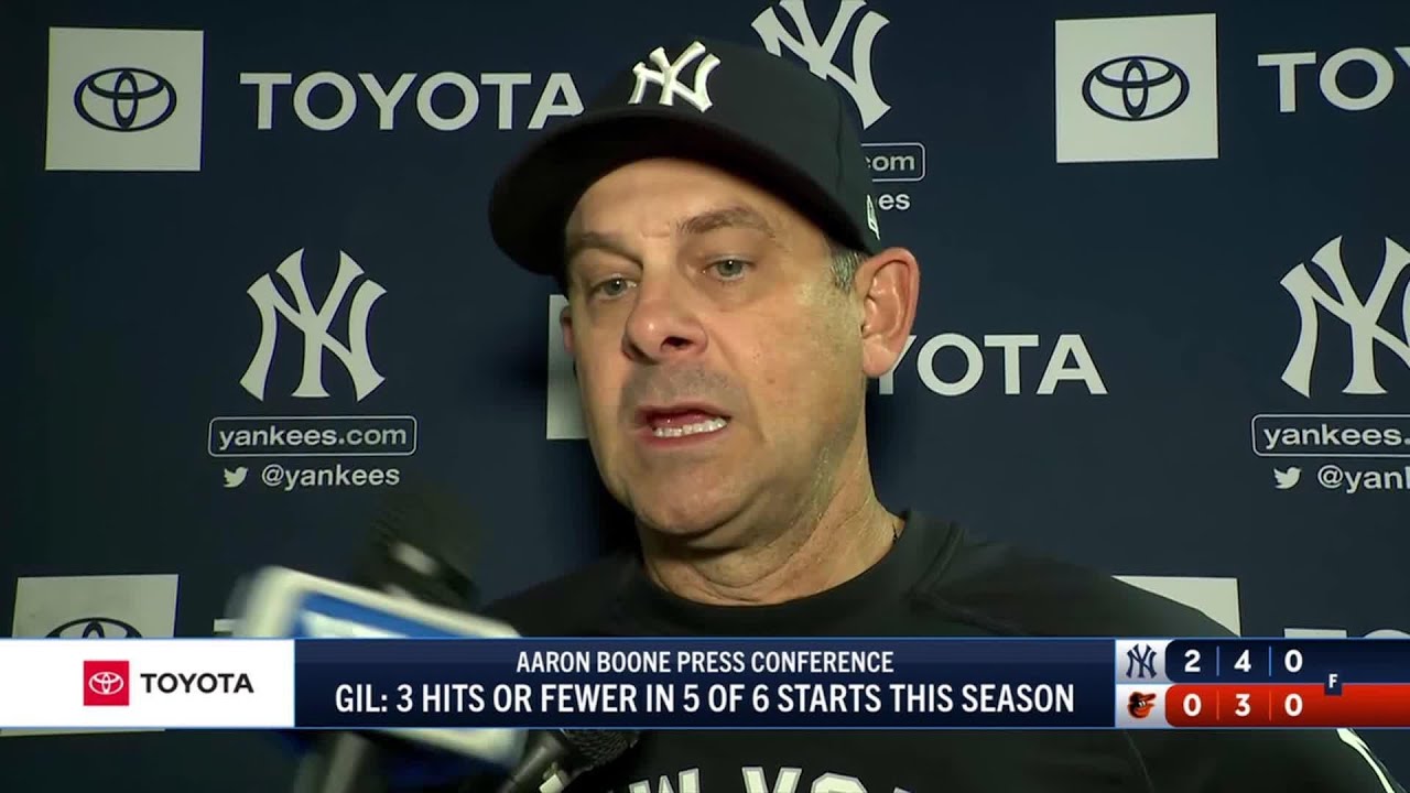 Aaron Boone discusses win over Orioles - YouTube