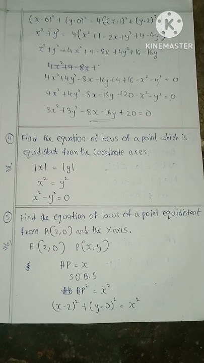 Inter Maths-IB Locus Ex-1(a) 1st Roman #maths #class11 #exam #locus - YouTube