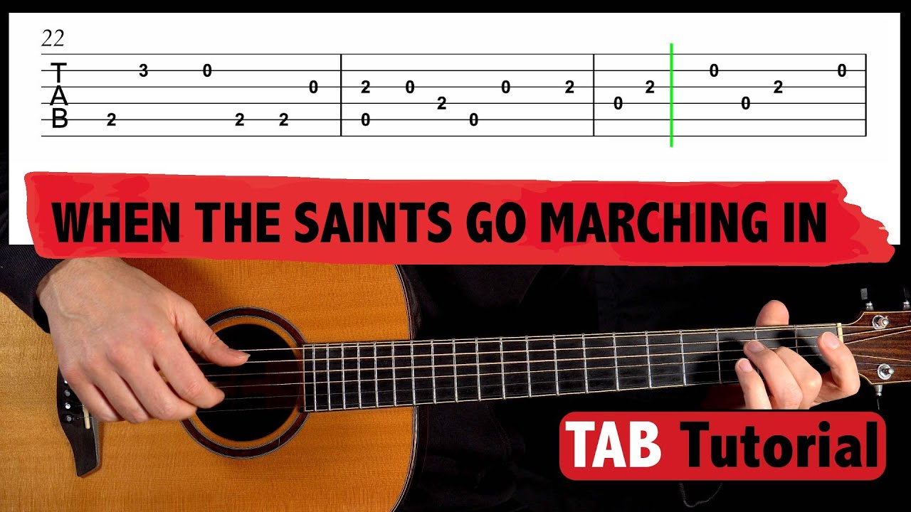 When The Saints Go Marching In - EASY FINGERSTYLE GUITAR TUTORIAL + TAB ...