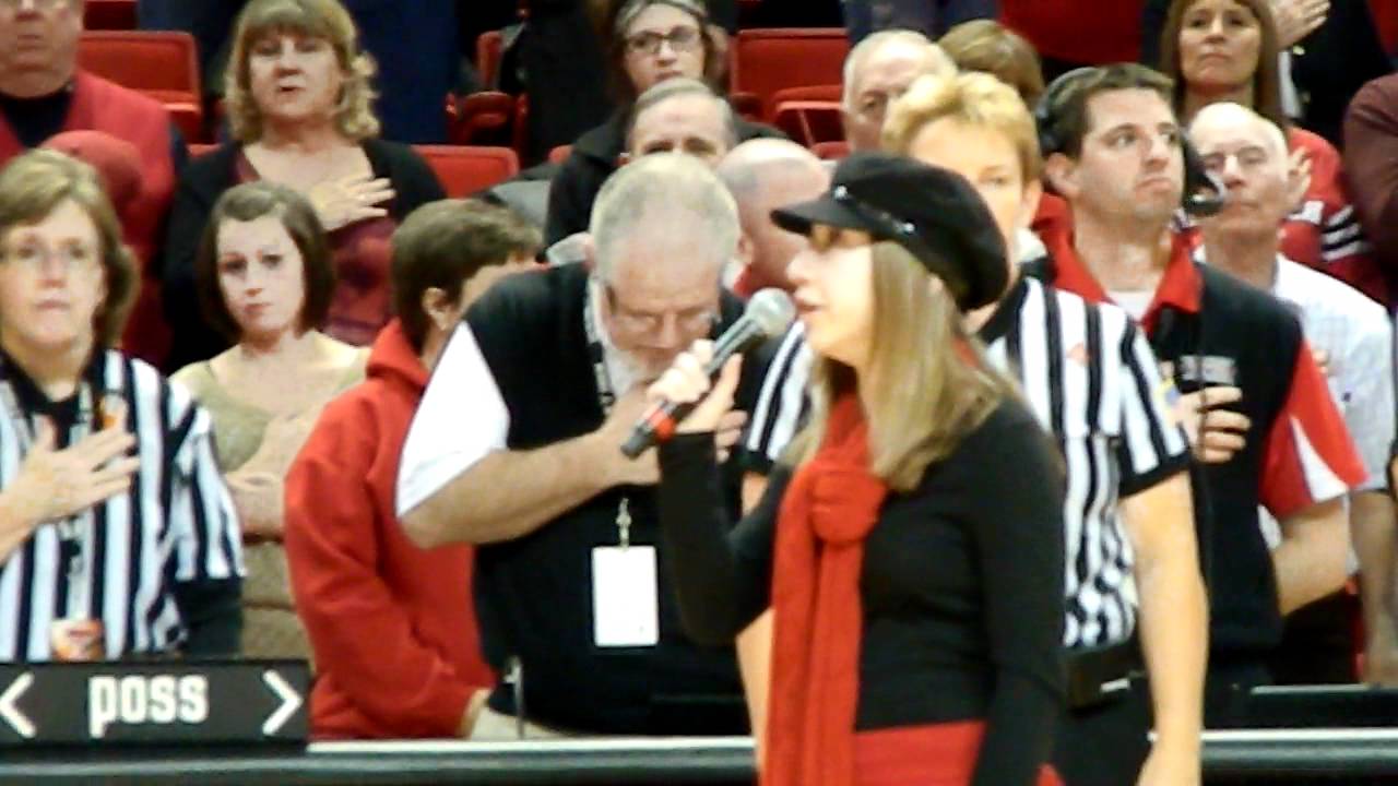 Rachel Biggs singing the National Anthem - YouTube
