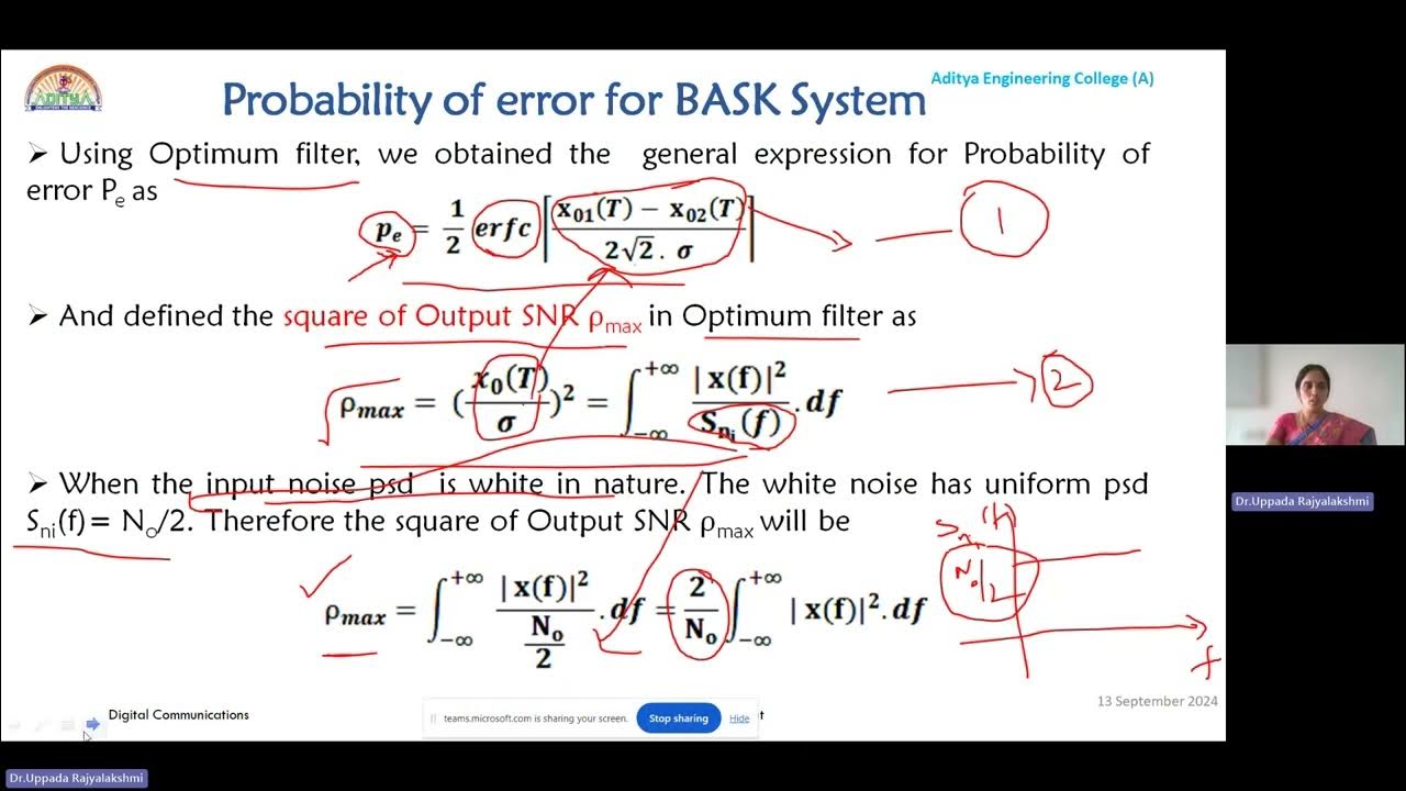 L22 - Probability of Error (Pe) and Output SNR for BASK system - Modulation and Demodulation ...