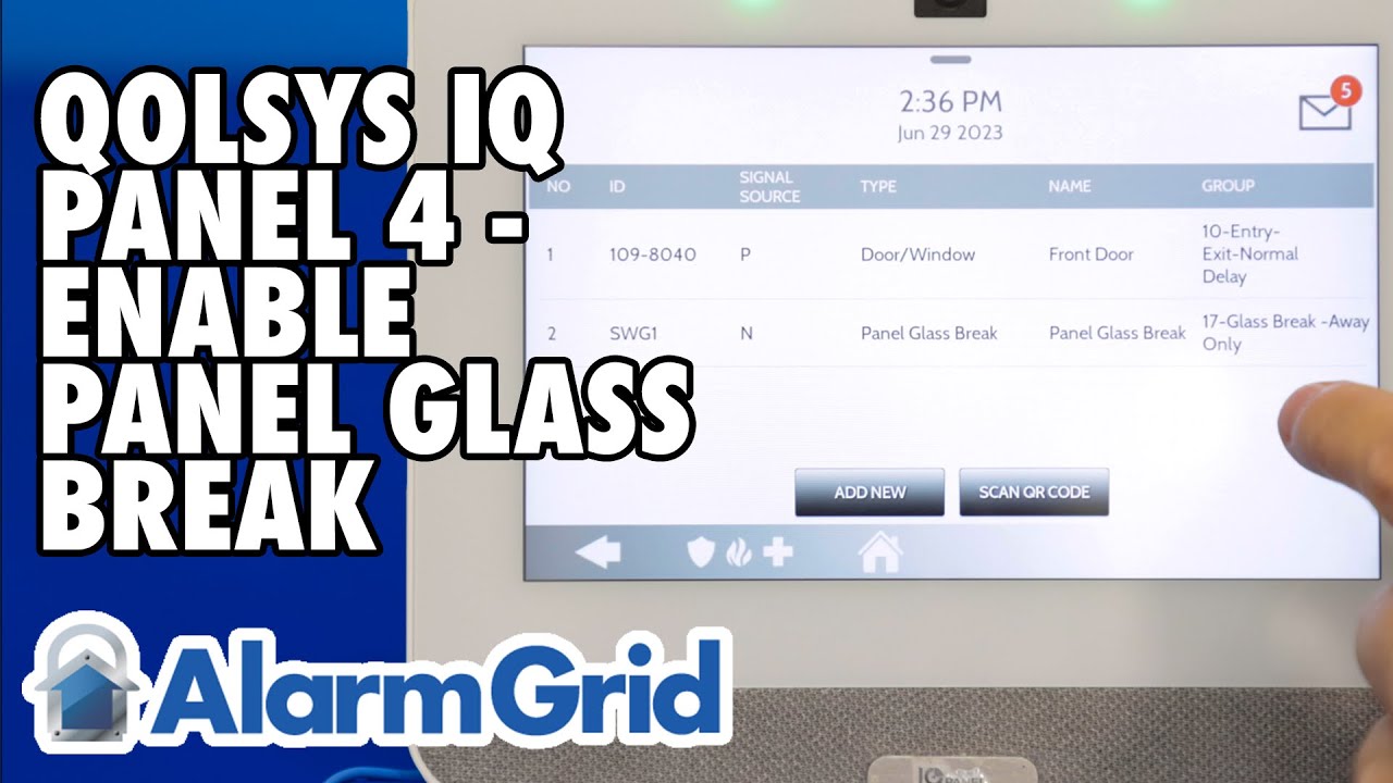 Qolsys IQ Panel 4: Enable Panel Glass Break - YouTube