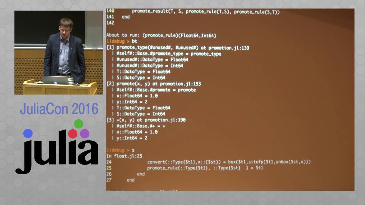 Juliacon 2016 Gallium The Julia Debugger Keno Fischer Youtube