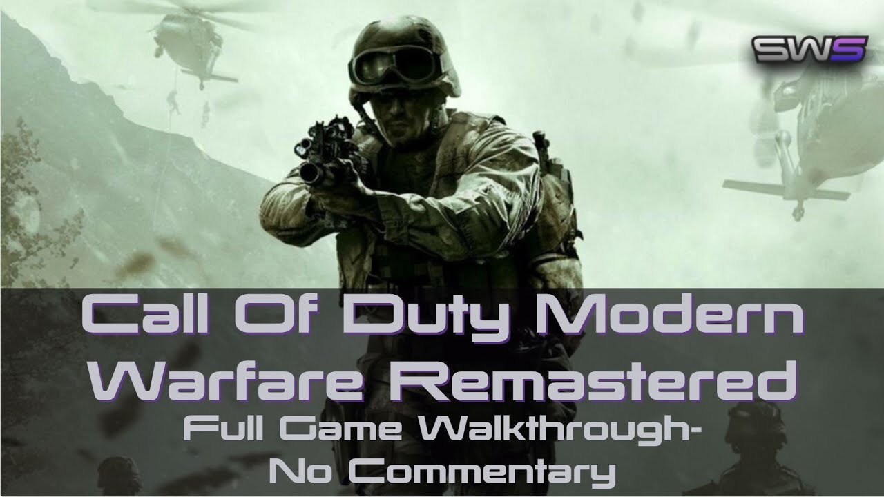 Call of Duty Modern Warfare Remastered 4k60FPS Game Movie Longplay - No ...