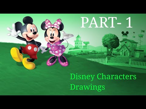 (Eng/Hindi)How to make disney cartoon characters simple and easy [Part ...