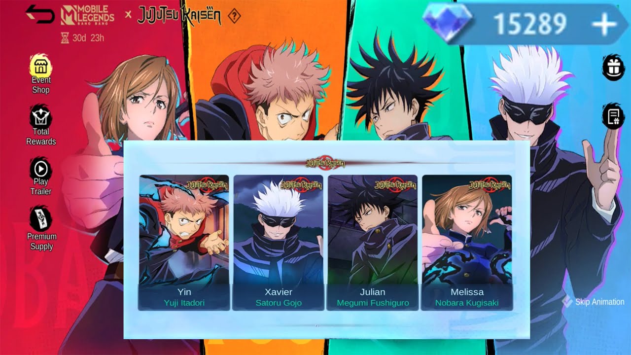 Spending 15,000 Diamonds in MLBB x Jujutsu Kaisen Collab Event - YouTube