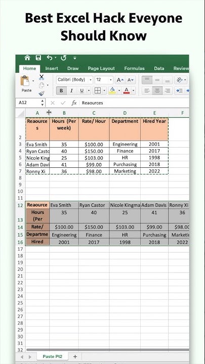 #shorts 2.8M | Change Columns to Rows in Excel | Transpose Data Copy Paste Pt. 2 Paste Column as ...