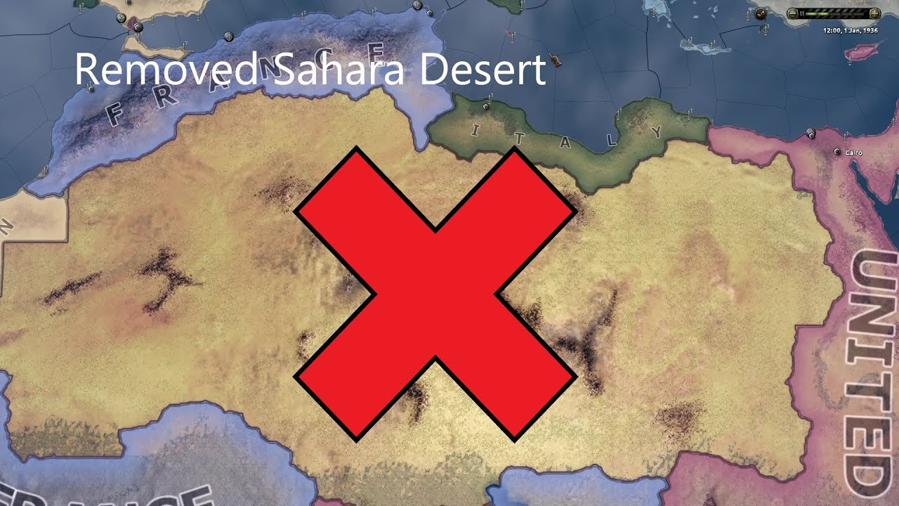 If Sahara desert was removed from game - Hoi4 Timelapse - YouTube