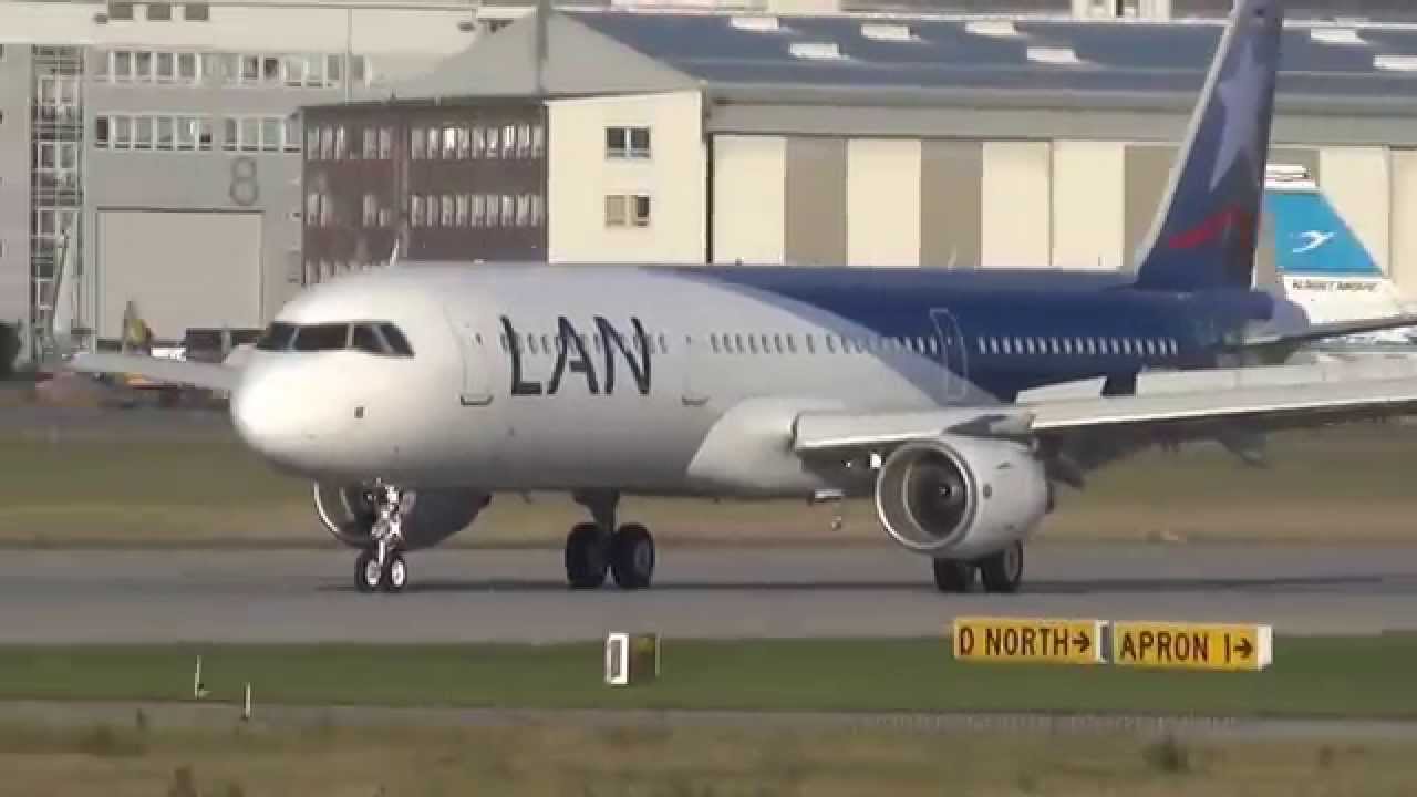 LAN AIRLINES First Airbus A321 CC-BEA | First Flight Landing ...