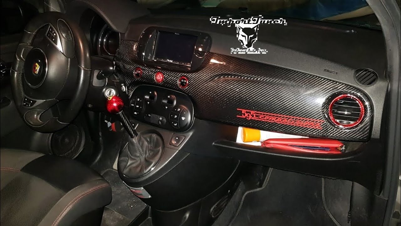 Abarth 595 carbon Fiber interior - Interior fibra carbono Abarth 595 ...