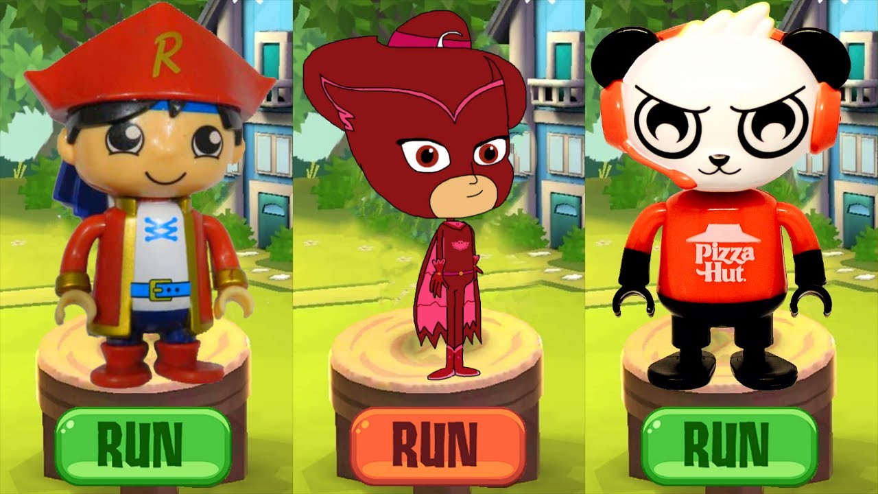 Tag with Ryan - Kaji Emma in Owlette PJ Masks Suit vs Subway Pirate ...