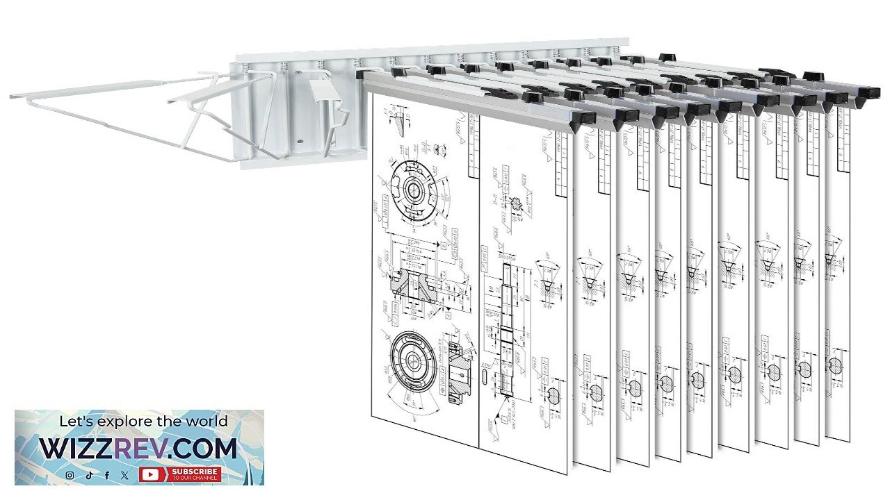 VEVOR Wall Mount Blueprint Storage Rack Blueprint Holder with 12 Pivot ...