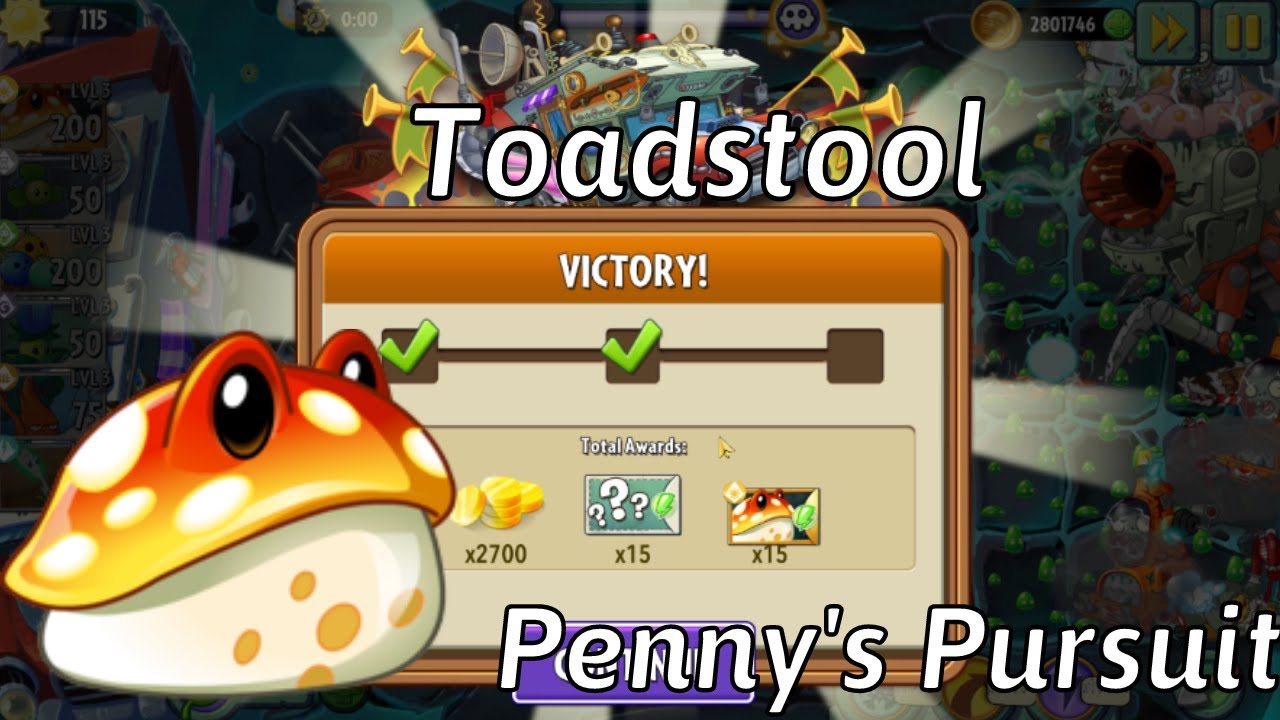 Plants vs Zombies 2 Penny Pursuit Toadstool Week 190, Day 1-5 Boss ...