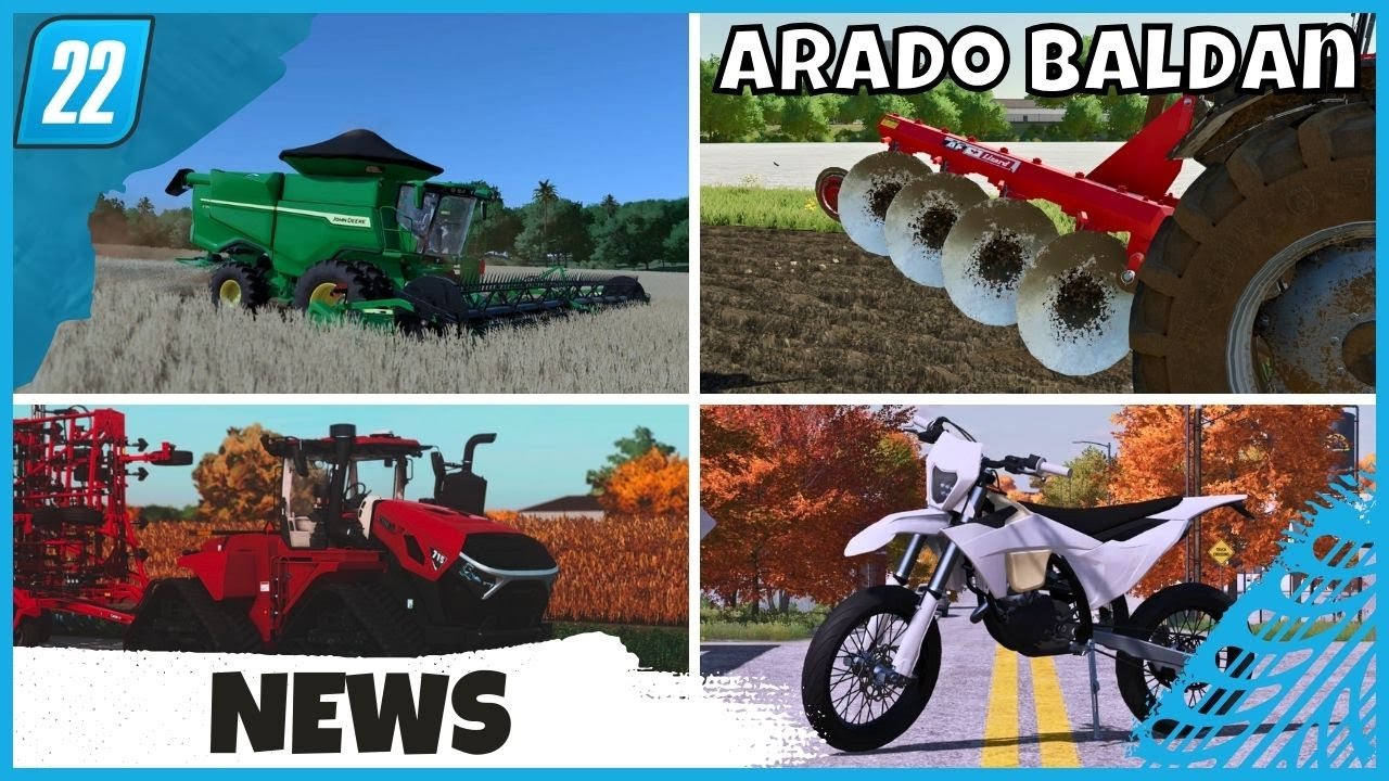 Arado Baldan, Colheitadeira John Deere S7 800 e Case Steiger 715 | FS22 ...
