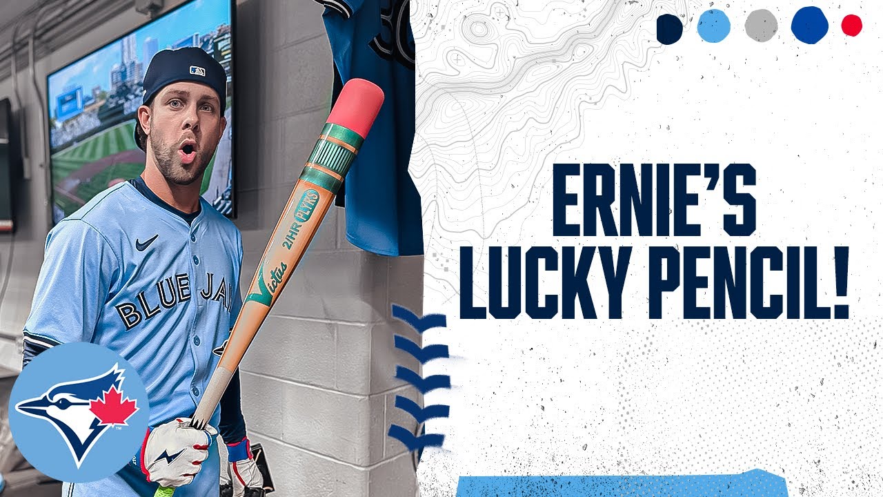 Ernie Clement gets two hits with his custom No.2 pencil bat! - YouTube