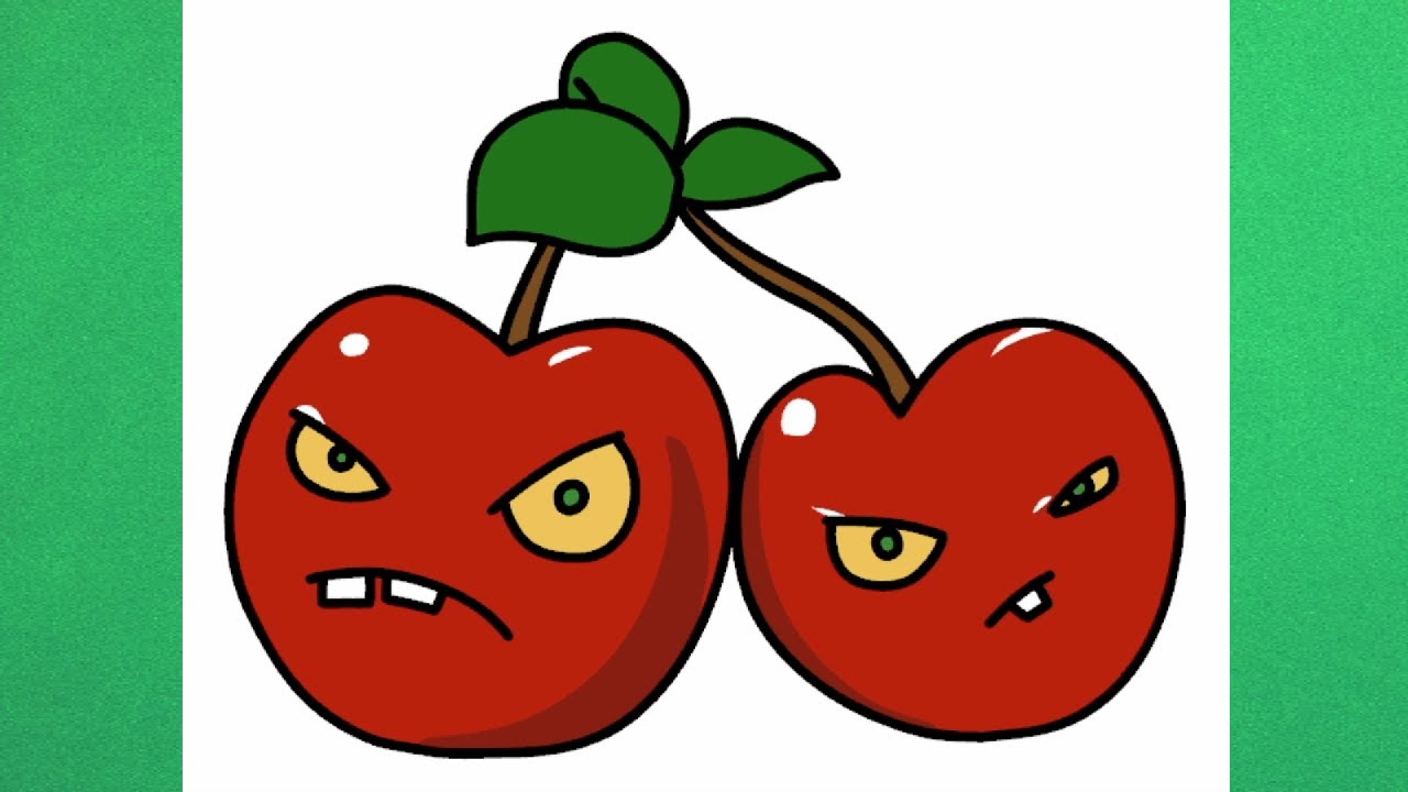 How to draw Plants vs Zombies classic pvz Cherry Bomb - YouTube