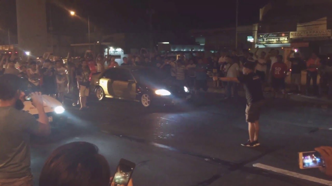 ilegal Street Racing Philippines Honda Civic VTEC sedan Vs two Cars ...