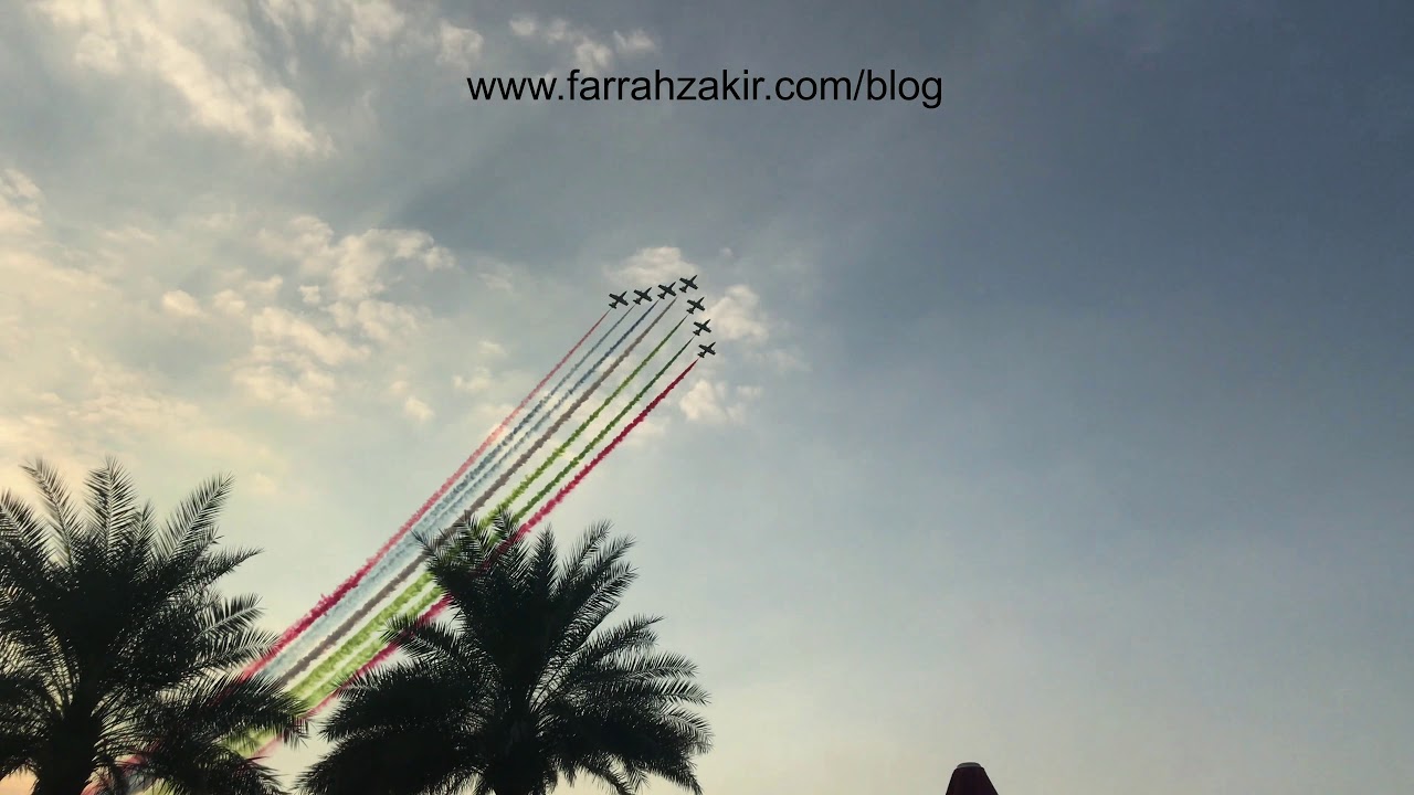 UAE flag by fighter jets @ UAE National Day Air Show - YouTube