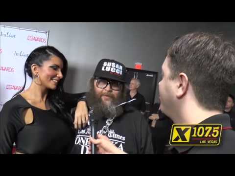 2014 AVN Awards Red Carpet interview by Pauly Kover w/ Rmoi Rain for X107.5 FM Christy Mack cameo